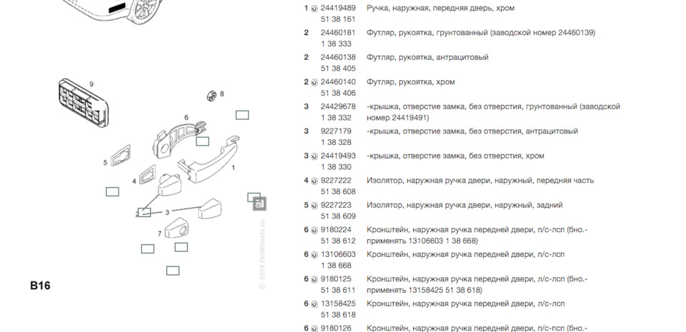 9227222 ПРОКЛАДКА РУЧКИ ДВЕРИ/INSULATOR GM | Запчасти на DRIVE2