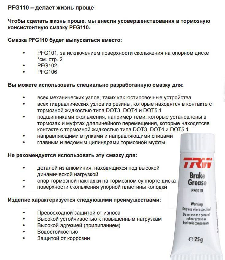 Список доступных смазок для ТС (тормозной системы). — DRIVE2