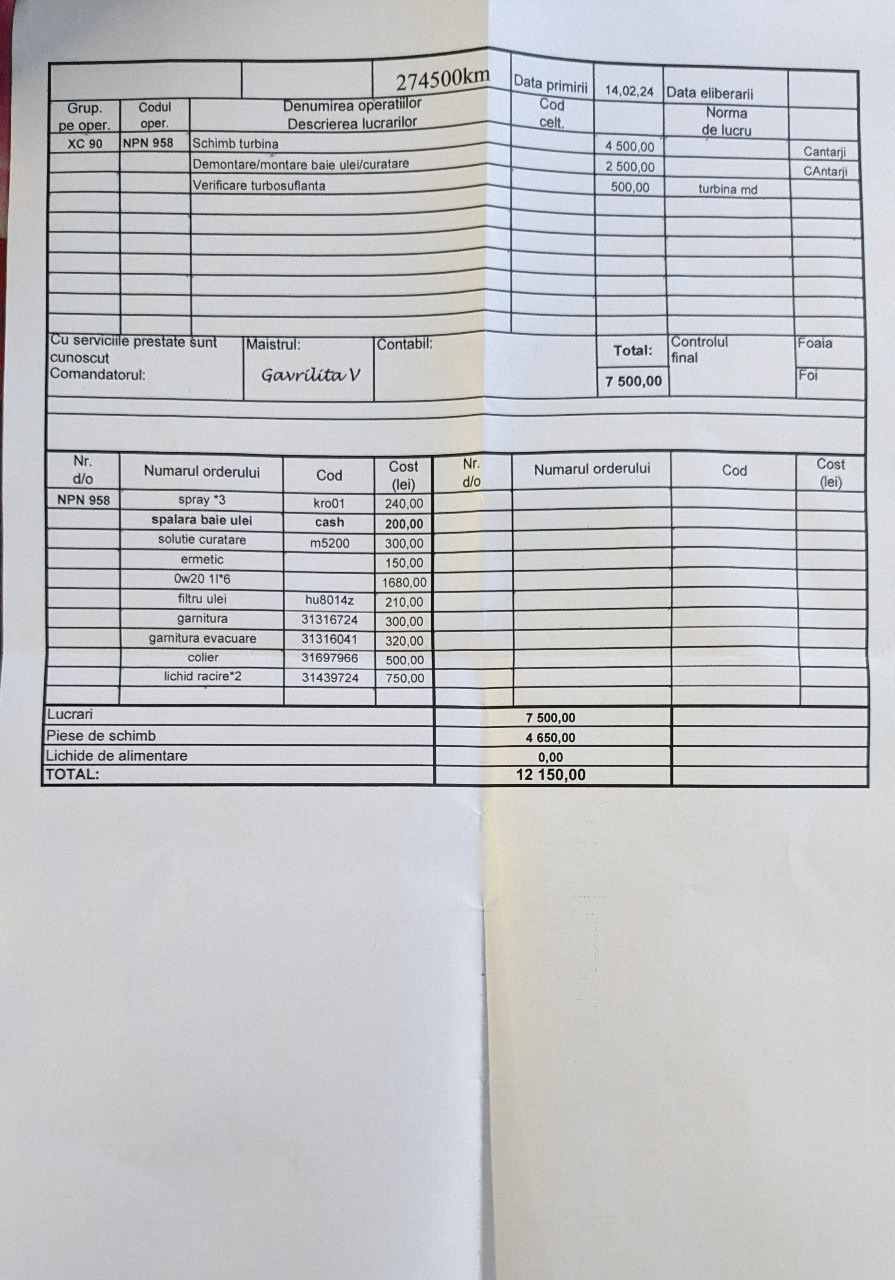 Замена турбины, промывка двигателя — Volvo XC90 (2G), 2 л, 2016 года ...