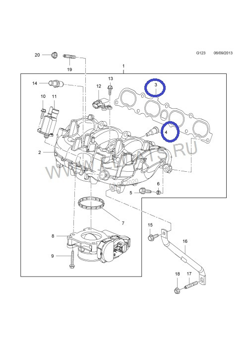 A20NHT клапан вентиляции картерных газов во впускном коллекторе — Opel ...