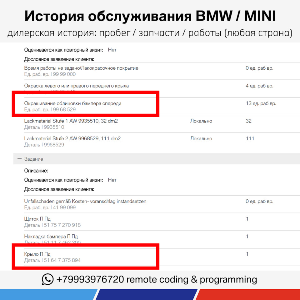 История технического обслуживания BMW — DRIVE2