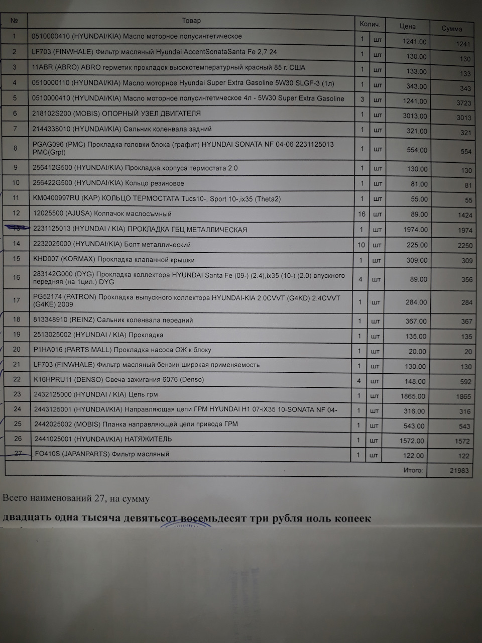 2144338010 Уплотнительное кольцо блока цилиндров KIA HYUNDAI | Запчасти ...