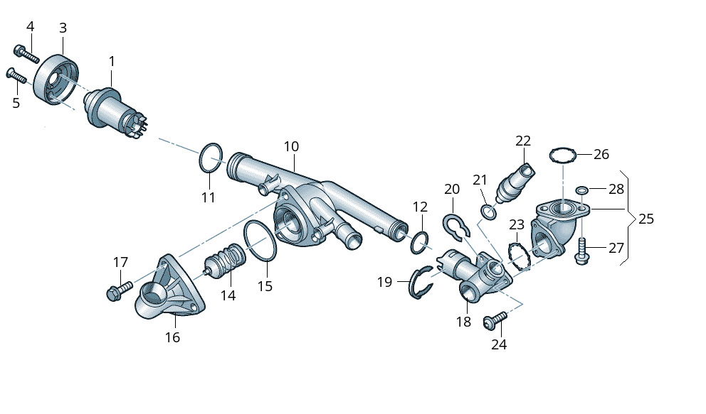 Подготовка к устранению течи антифриза (замене термостата, корпуса ...