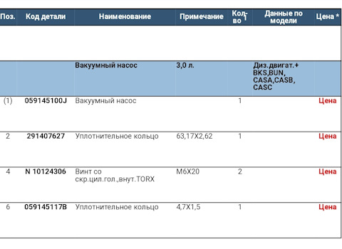 059145100J Насос, вакуумный VAG | Запчасти на DRIVE2