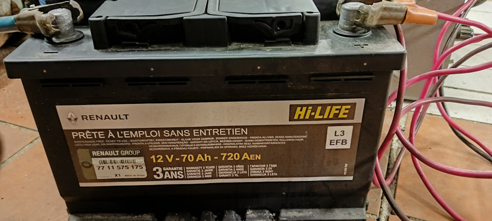 7711575175 Аккумуляторная батарея 70ah 720a RENAULT | Запчасти на DRIVE2
