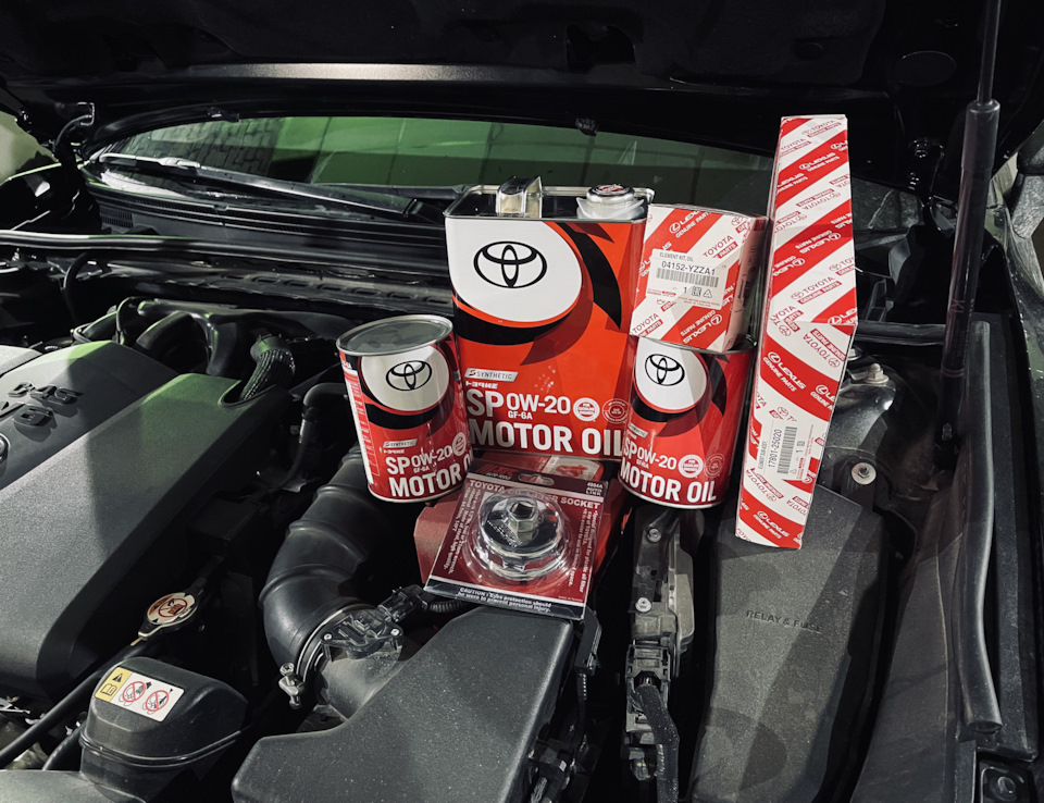 Замена масла Toyota 0w20 GF-6A — Toyota Camry (XV70), 3,5 л, 2018 года ...