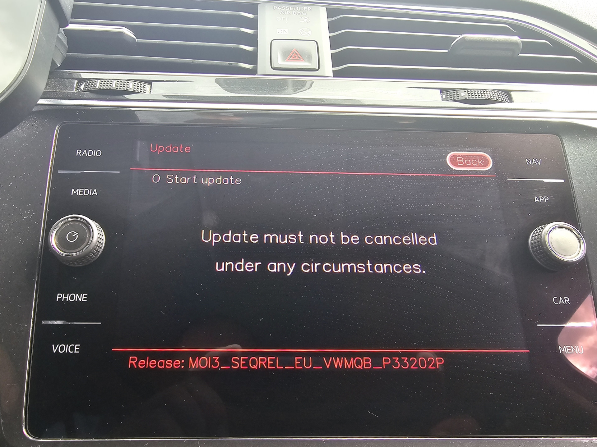 Обновление прошивки MIB3 MOI3 Preh/Joynext с SW:0330 на SW:0332 ...