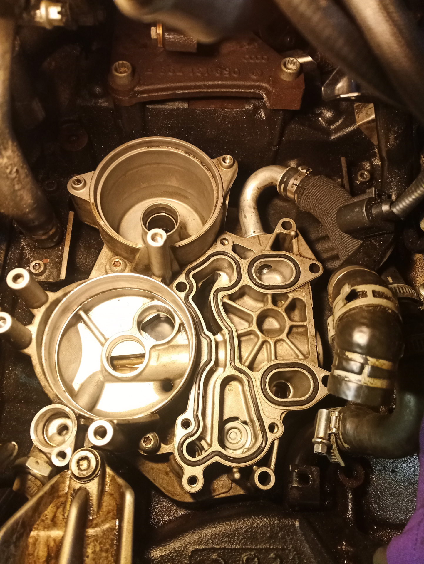 07.06.2022 Переуплотнение маслоуловителя, маслообменника, стакана ...