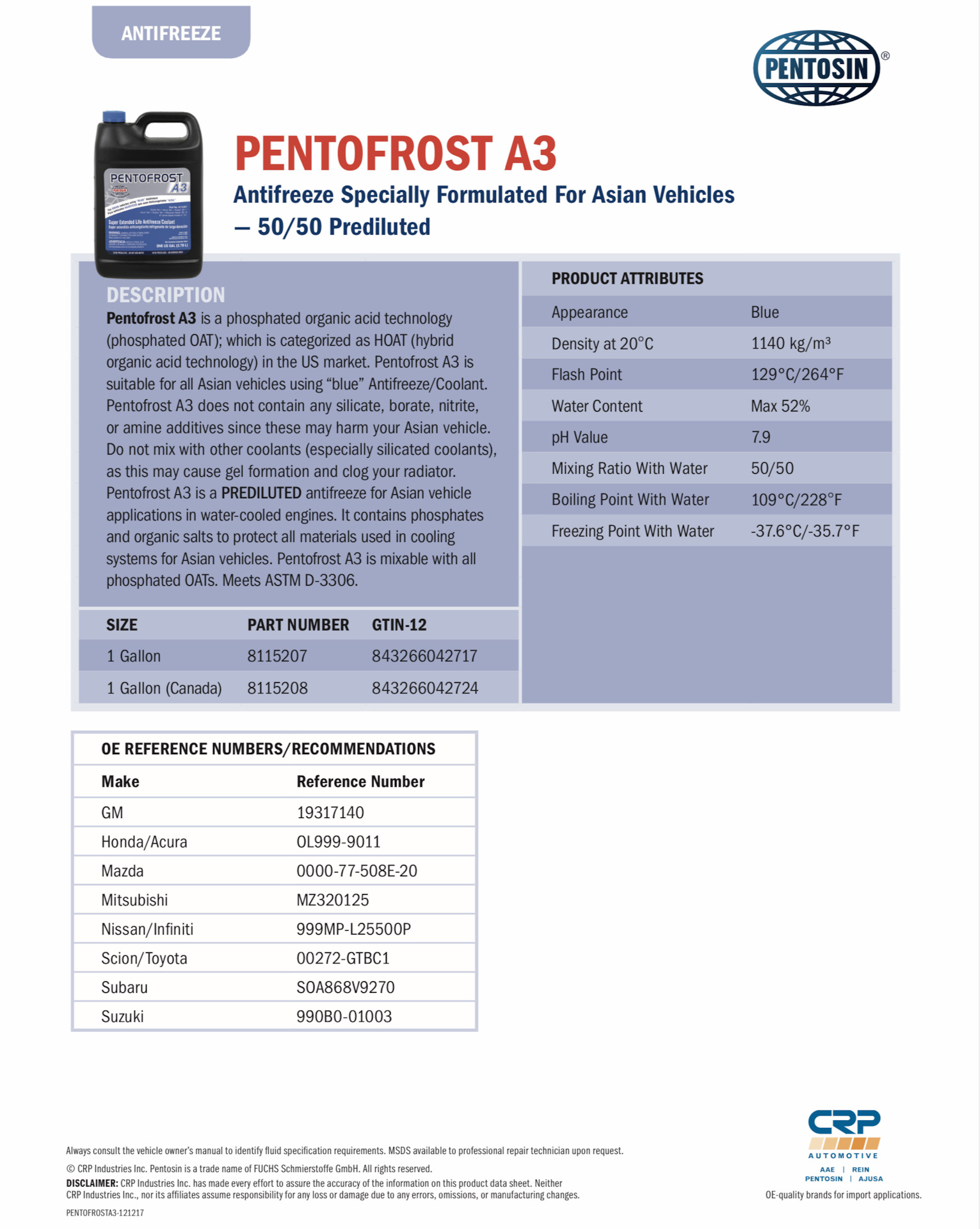 Антифриз Subaru — Deutsche Pentosin-Werke GmbH🇩🇪 — Subaru Outback (BR ...