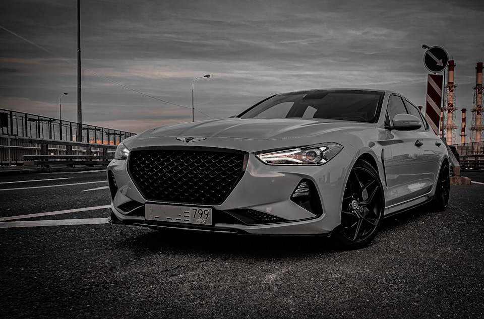 Новые номера и перенос передней рамки — Genesis G70, 2 л, 2019 года | стайлинг | DRIVE2