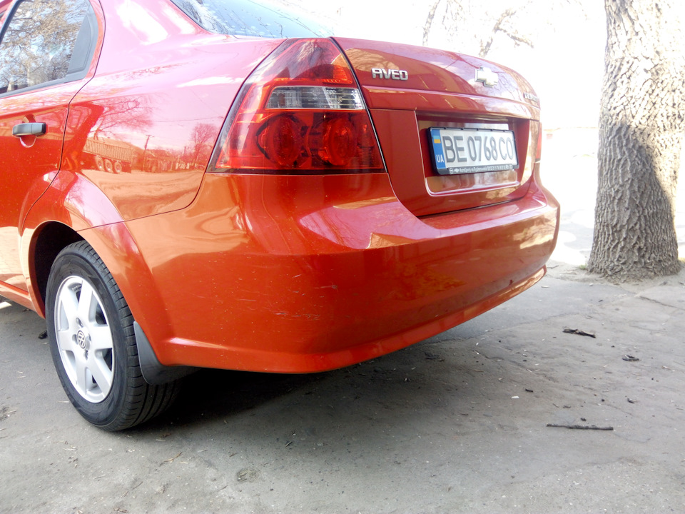 Как я бампер "покрасил" без грамма краски. — Chevrolet Aveo Sedan (1G ...