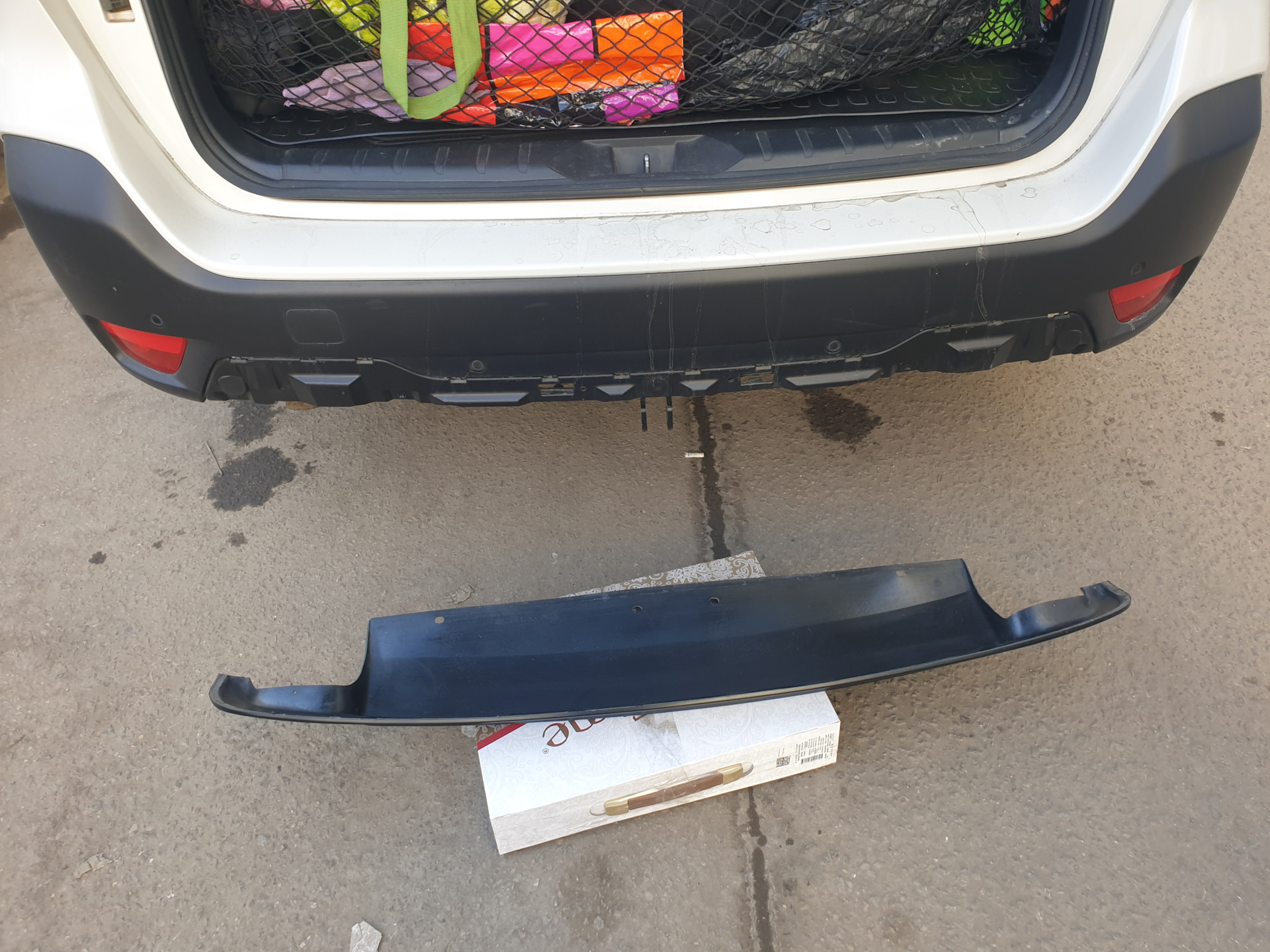 примерка накладки заднего бампера от BL5 на BT9 — Subaru Outback (BT), 2,5 л, 2022 года ...