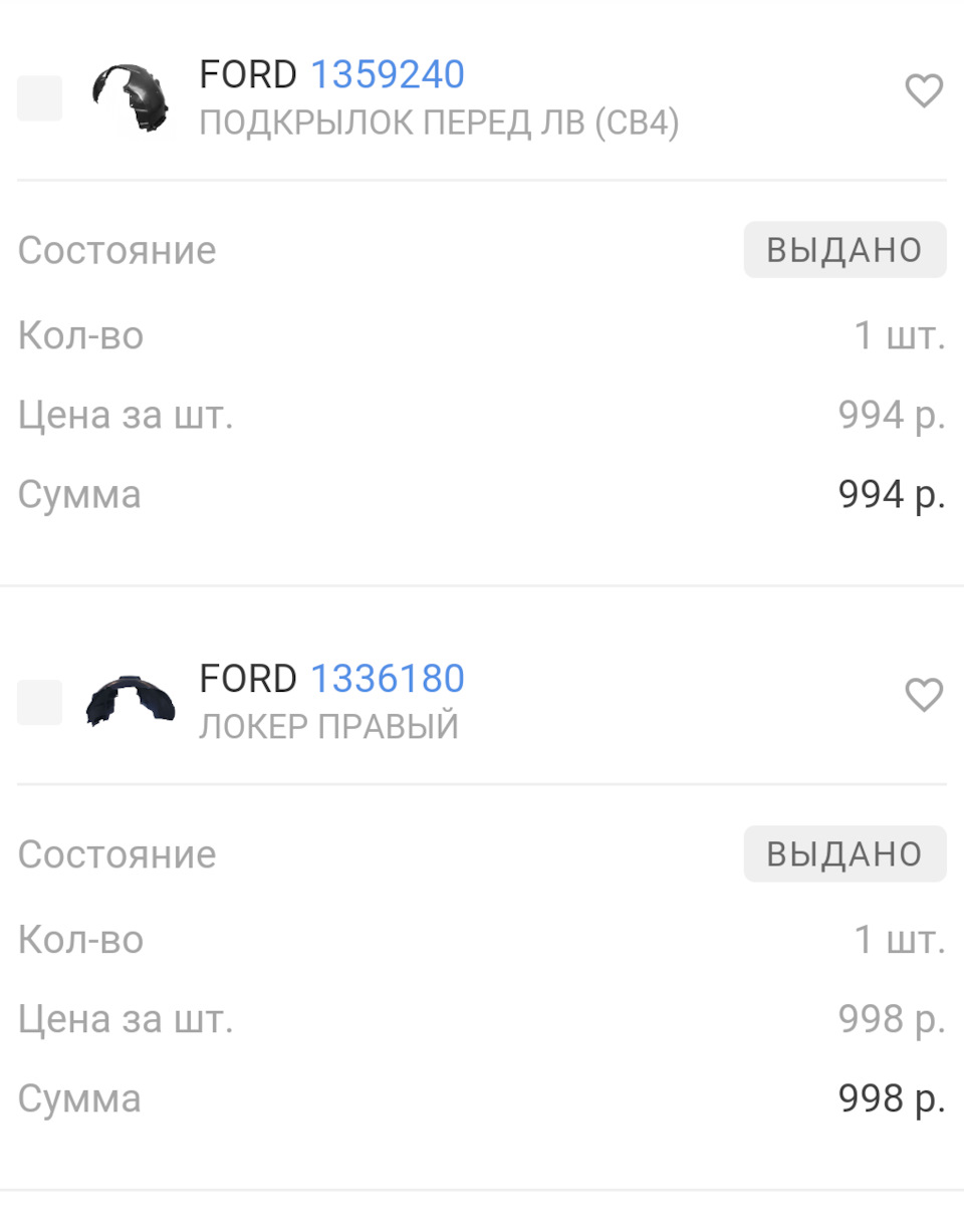 1359240 Подкрылок переднего левого крыла / Focus-II, C-Max 2003~ Ford ...