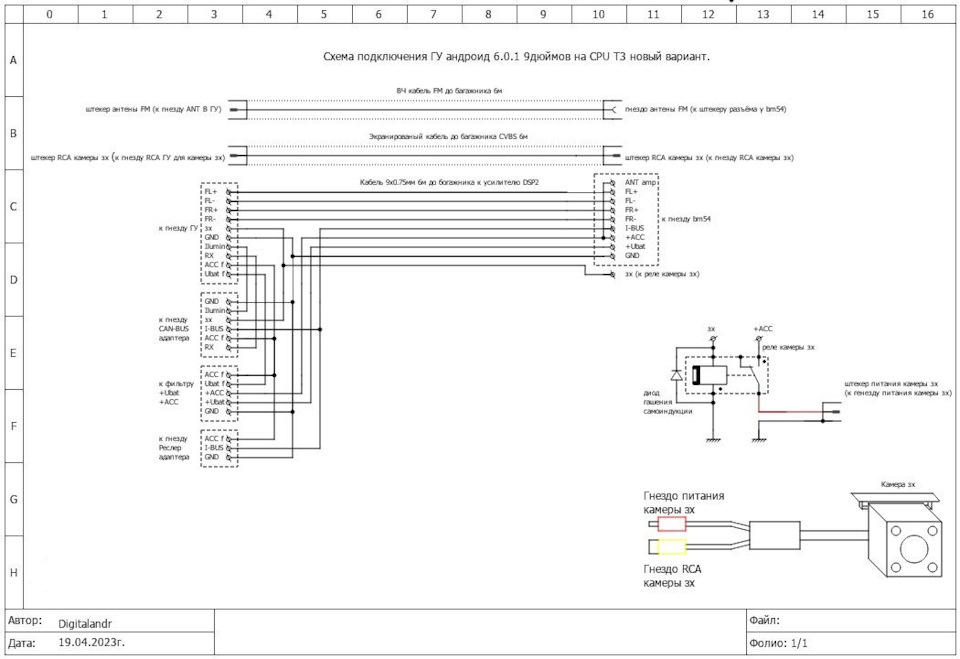 E53m62b44tu доработка мультимедиа и схема подключения ГУ андроид 6.0.1 ...