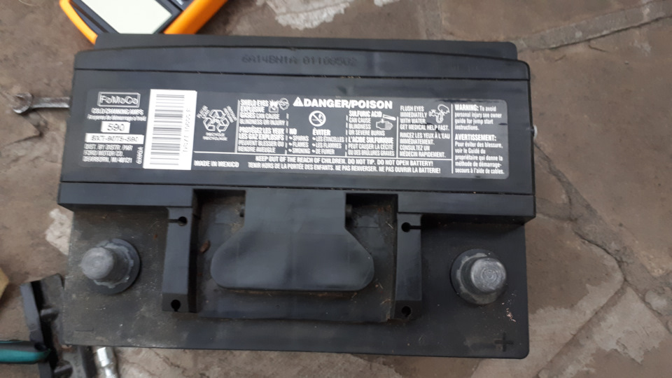 72.Ford Fusion USA, SE 1,5T EcoBoost: Замена АКБ на Exide Premium 6СТ ...