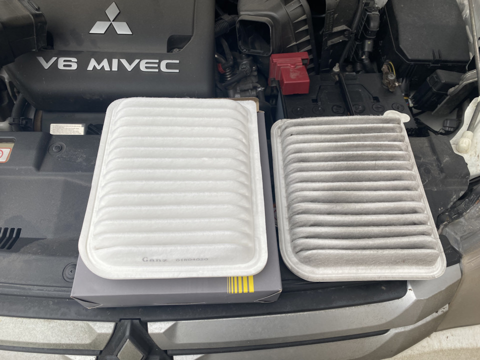 7️⃣1️⃣ Салонный и воздушный фильтры — Mitsubishi Outlander (3G), 3 л ...