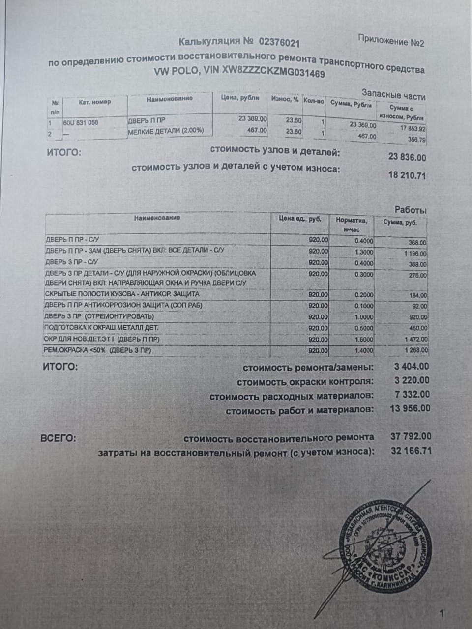 Новая дверь) — Volkswagen Polo liftback, 1,6 л, 2021 года | кузовной ...