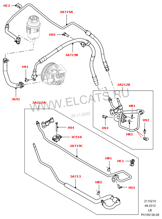Магистраль обратки ГУР — Land Rover Freelander 2 (L359), 2,2 л, 2013 ...