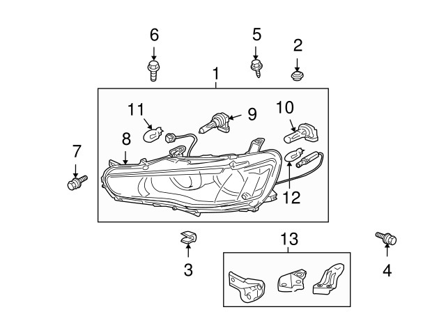 MS820077 Лампа фары Mitsubishi | Запчасти на DRIVE2