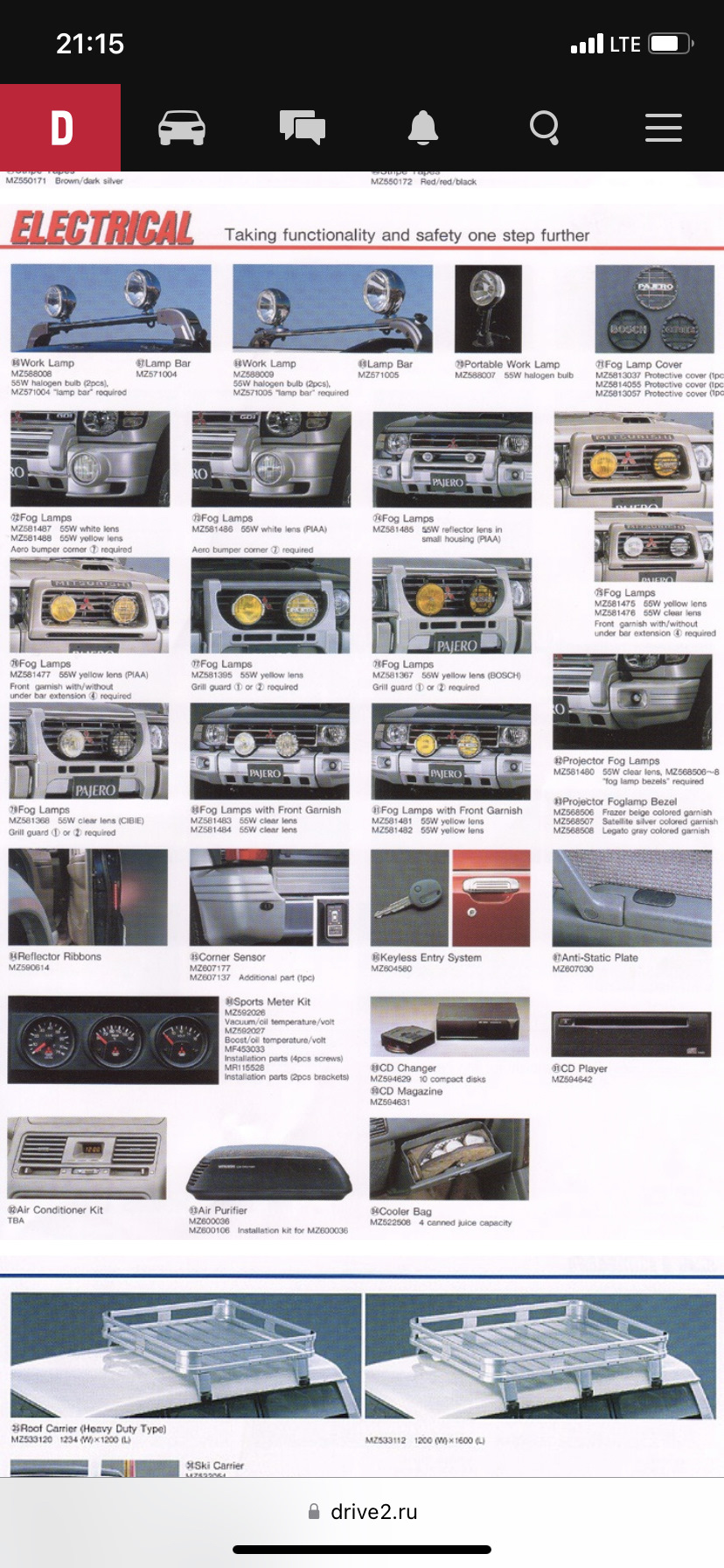 Комплектации, можно ли фары на крышу ? — Mitsubishi Pajero (2G), 2,8 л ...