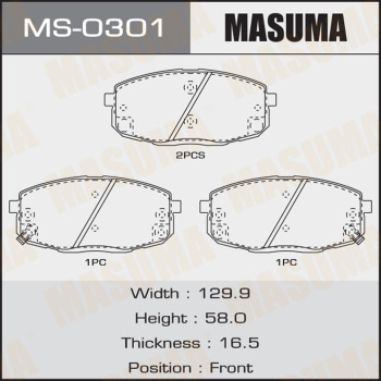 MS0301 Колодки тормозные дисковые MASUMA | Запчасти на DRIVE2