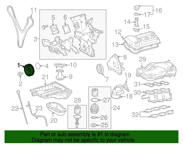 1347031013 Шкив коленвала TOYOTA LEXUS | Запчасти на DRIVE2