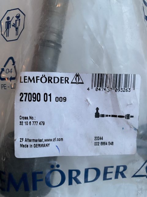 2709001 Поперечная рулевая тяга LEMFORDER | Запчасти на DRIVE2