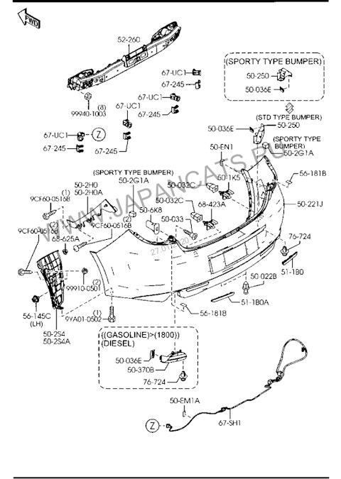 9CF600516B КЛИПСА КРЕПЕЖНАЯ 853 Mazda | Запчасти на DRIVE2
