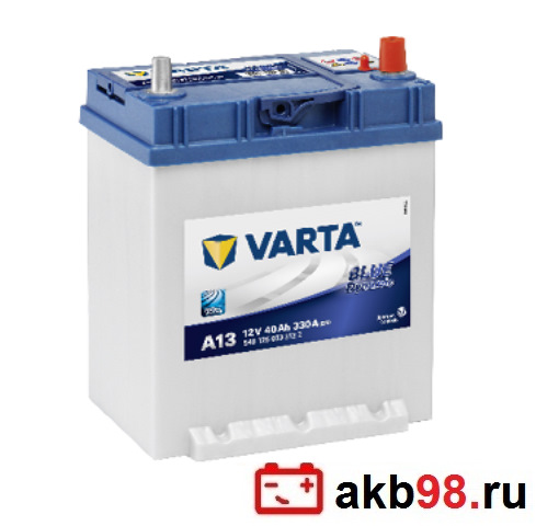 Аккумулятор " Varta Blue Dynamic A13 " 40 Ач 330 А (540125033). Купить ...