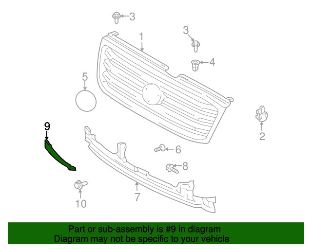 5390360080 ПЛАНКА ПОД ФАРУ ПРАВАЯ LAND CRUISER 100 05-07 TOYOTA LEXUS ...