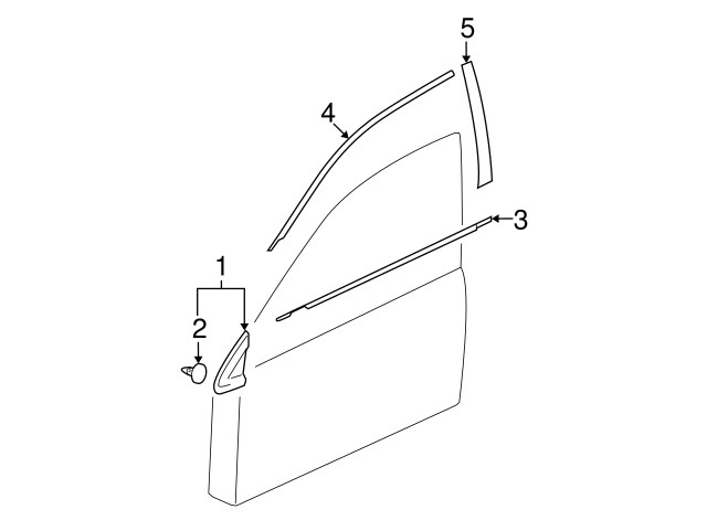 MR525755 Молдинг стекла передней левой двери Mitsubishi | Запчасти на ...