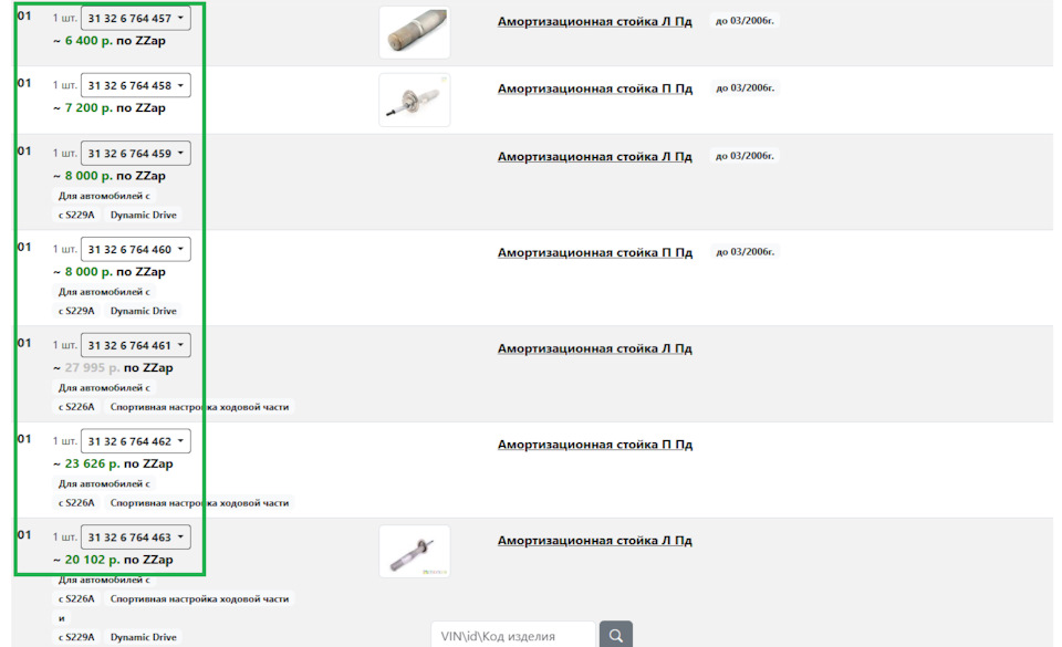 Опции амортизаторов — BMW 5 series (E60), 3 л, 2004 года | запчасти ...