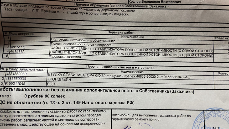 Замена втулок стаба по гарантии (артикулы) — Toyota Land Cruiser Prado ...