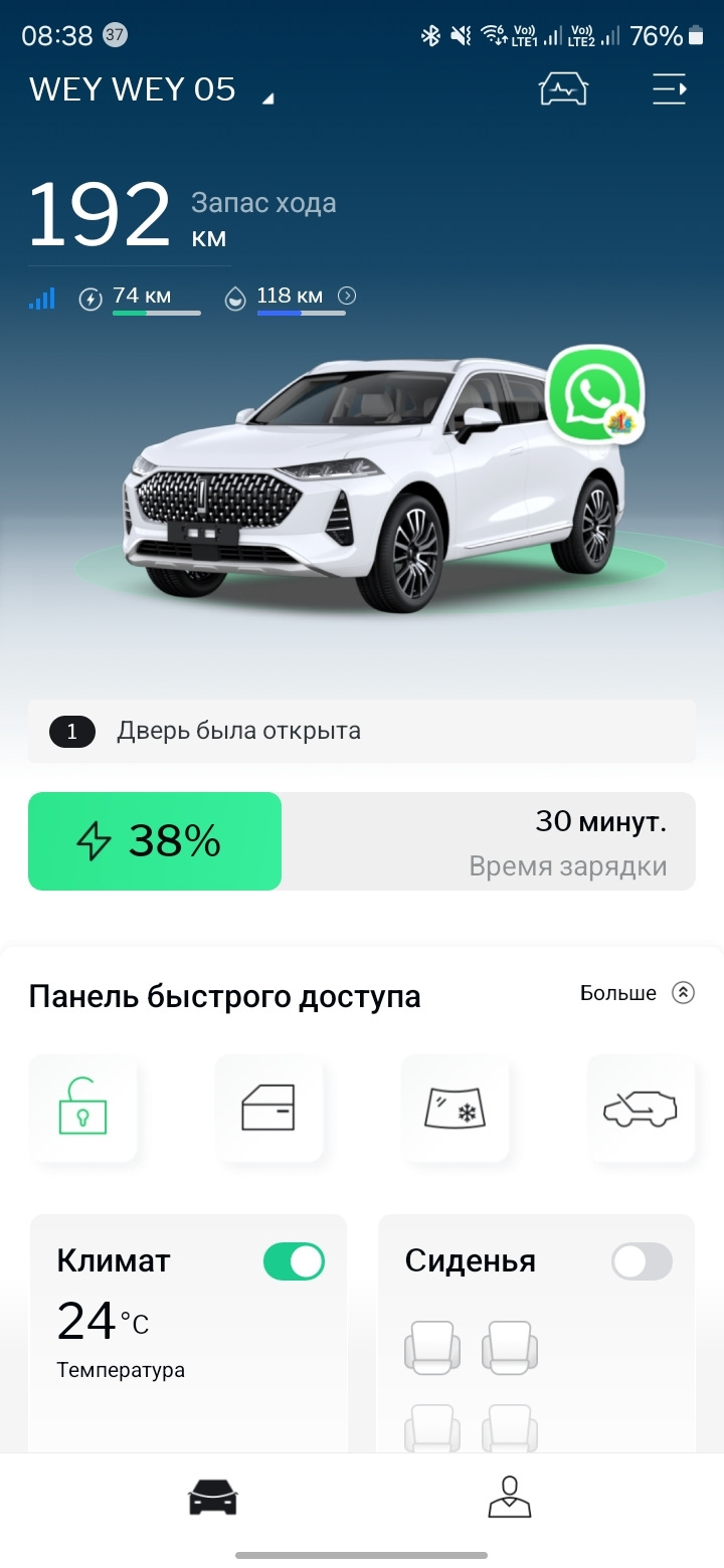Расход средний — WEY 05, 2 л, 2024 года | плановое ТО | DRIVE2