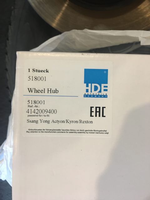 4142009400 Подшипник в сборе со ступицей Ssang Yong Actyon/Kyron/Rexton ...