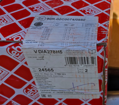 1790221 Диск тормозной FR FOCUS III 11- Ford | Запчасти на DRIVE2