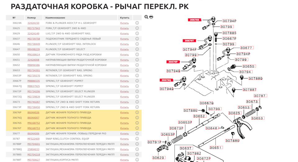 MN168753 Датчик включения полного привода Mitsubishi | Запчасти на DRIVE2