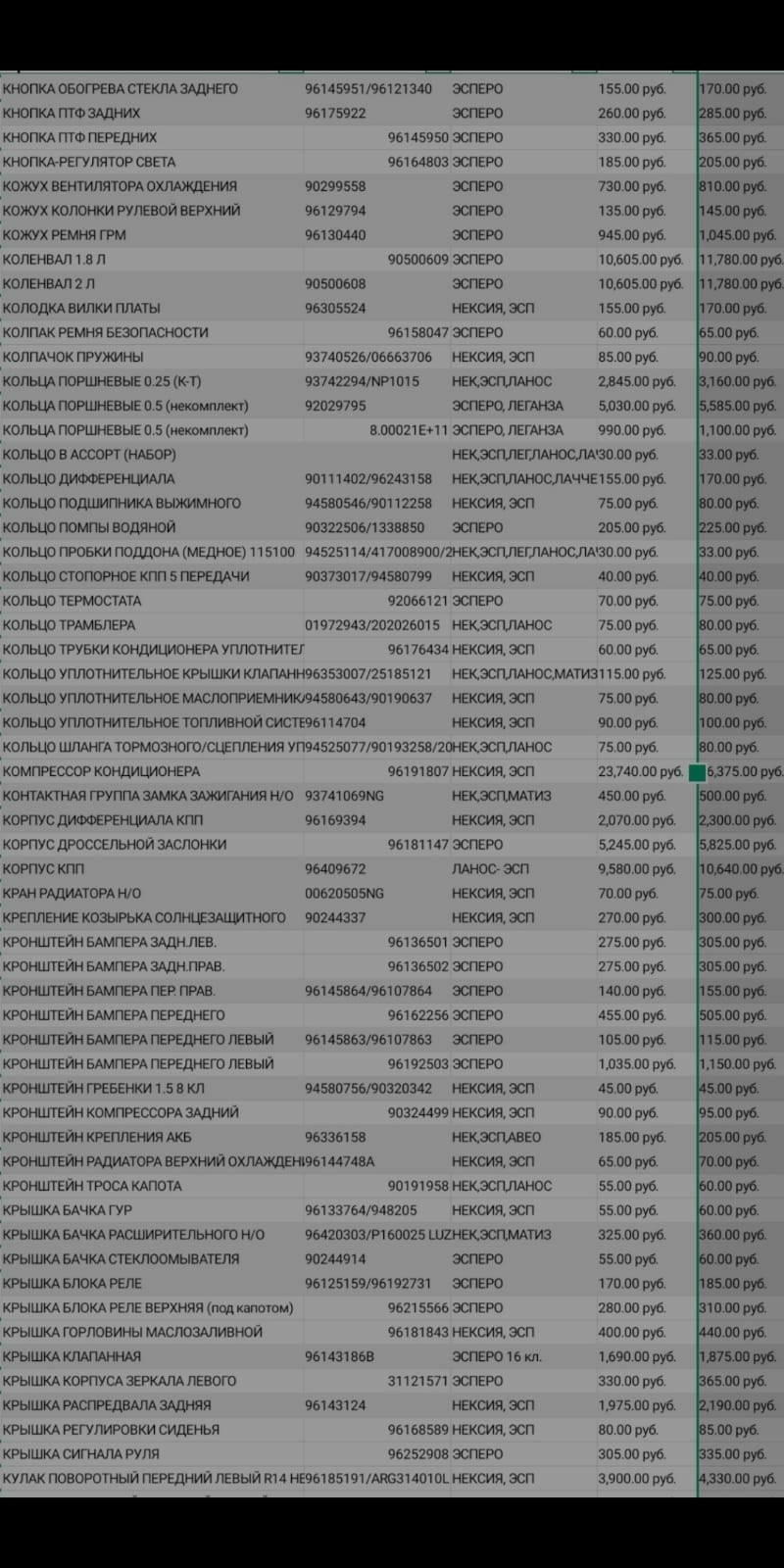 Каталог запчастей Эсперо — Daewoo Espero, 2 л, 1998 года | запчасти ...