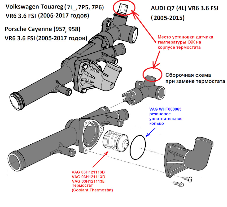 Бензин VR 3.6 FSI Система охлаждения (описание) — Volkswagen Touareg ...