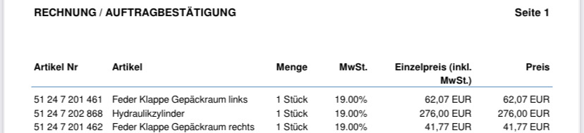 Амортизаторы багажника и гидроцилиндр — BMW 7 series (E65/E66), 3 л ...