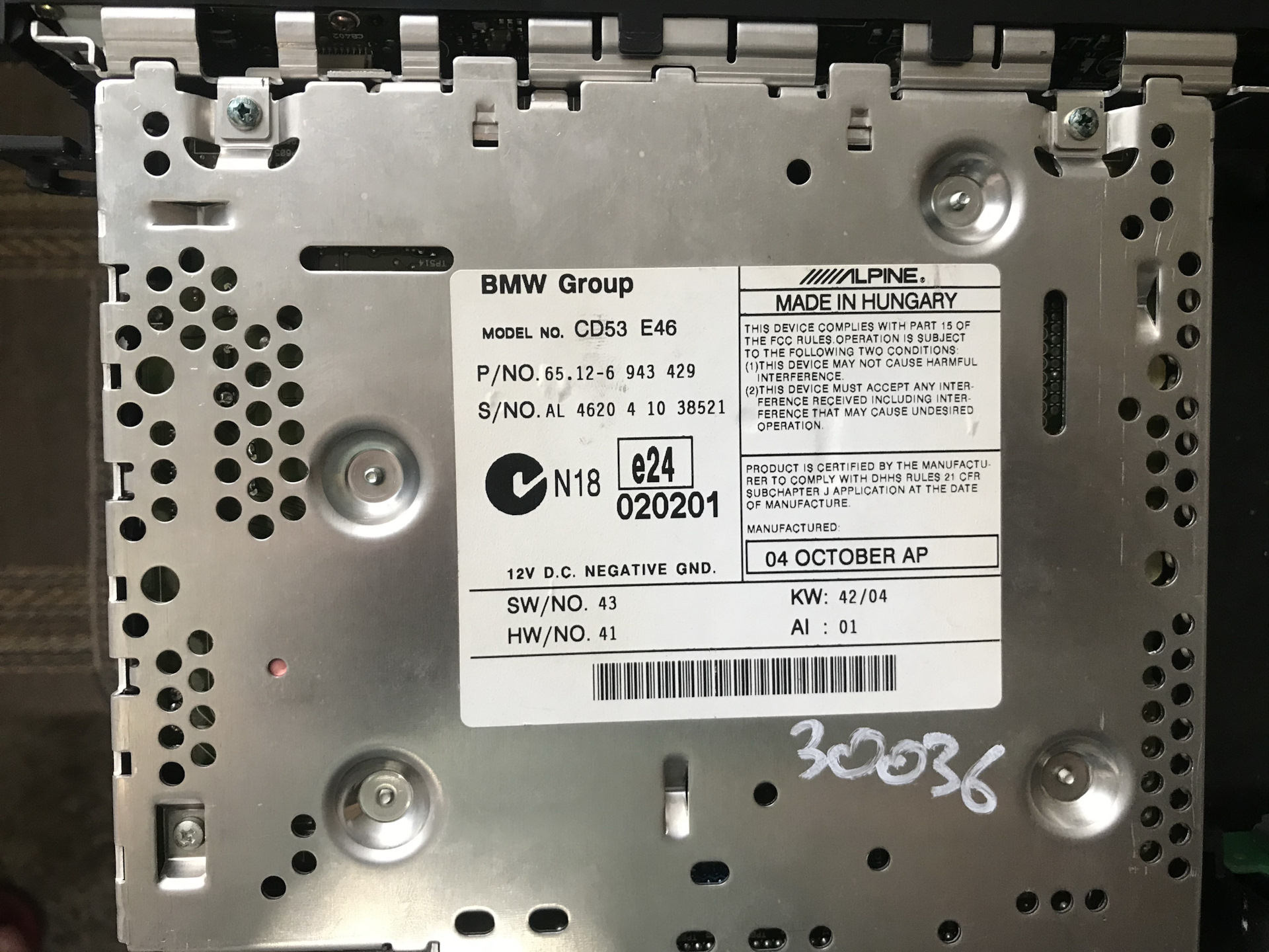 41 Дооснащение магнитолой с поддержкой Mp3 — BMW 3 series (E46), 2,5 л ...