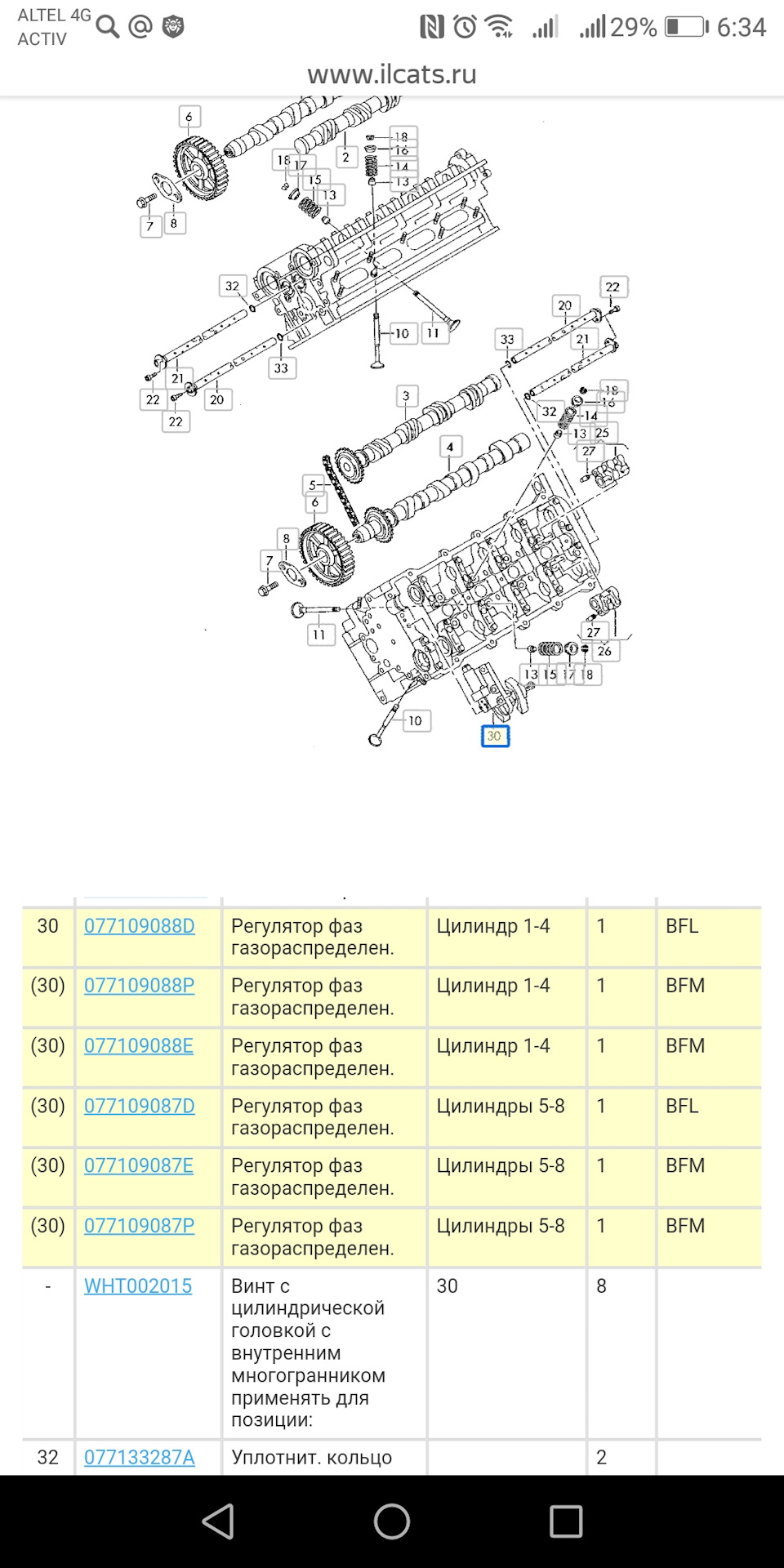 077109088D регулятор фаз газора VAG | Запчасти на DRIVE2