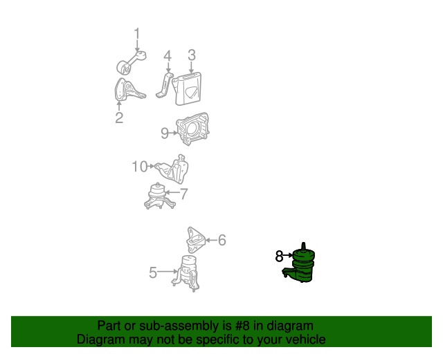 1237220060 Подушка двигателя TOYOTA CAMRY 03-/ESTIMA T/L /HARRIER 03 ...