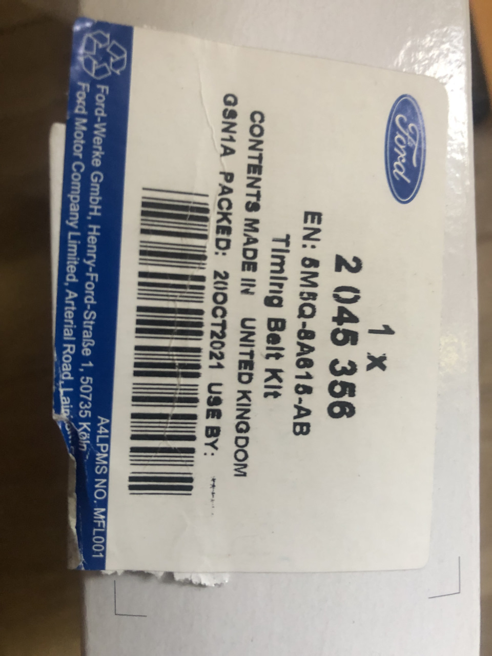 2045356 КОМПЛЕКТ РЕМНЯ ГРМ FOCUS 2011- / MONDEO Ford | Запчасти на DRIVE2