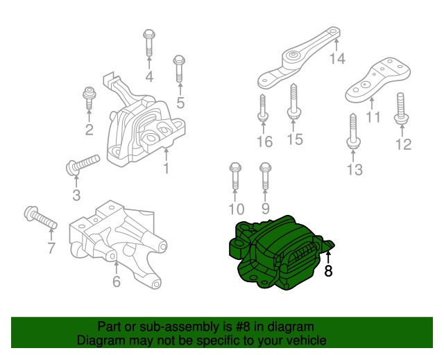 5QA199555AM Опора кпп левая VAG | Запчасти на DRIVE2