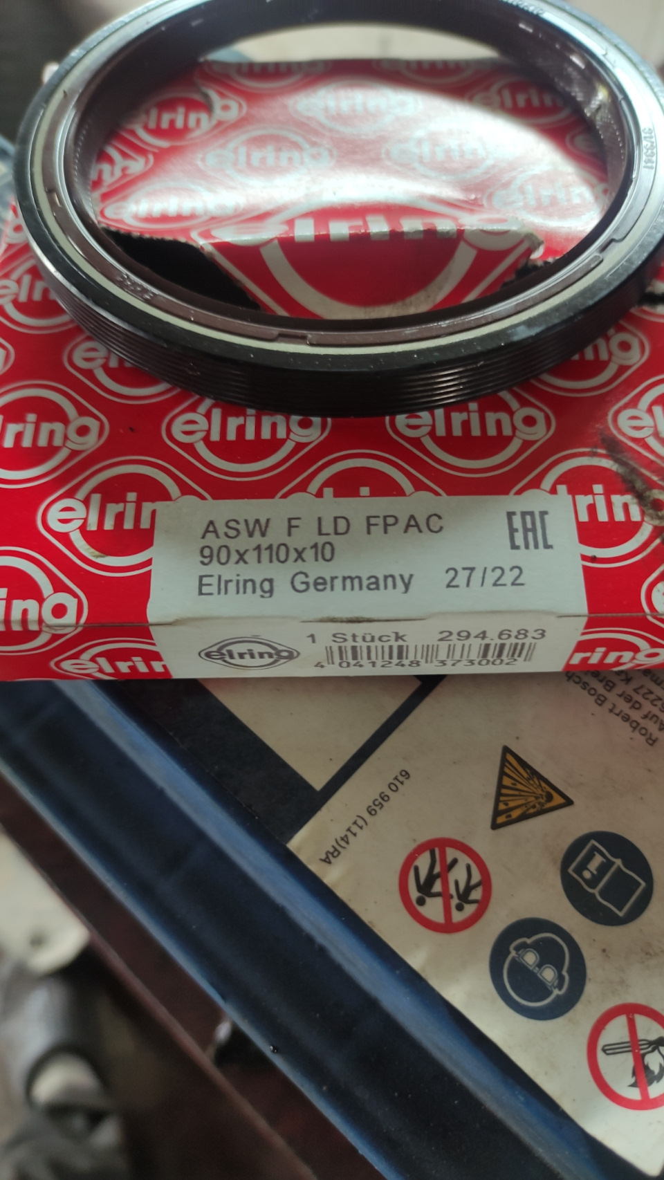 294683 Уплотняющее кольцо, коленчатый вал ELRING | Запчасти на DRIVE2