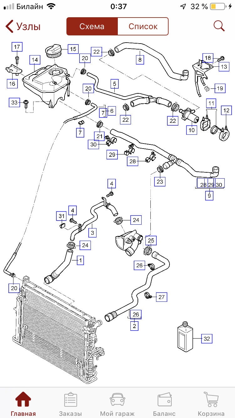Устранение течи ож. — Porsche Cayenne (1G) 955/957, 3,2 л, 2004 года ...