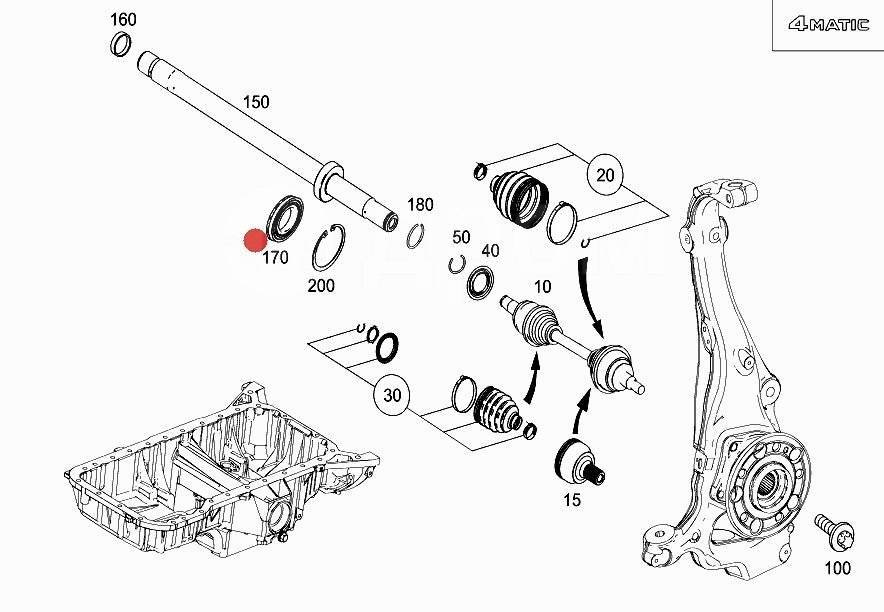 Замена подвесного подшипника промвала — Mercedes-Benz GLC-Class (X253 ...