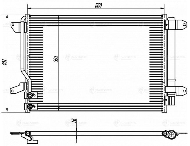 LRAC1803 Радиатор кондиционера для автомобилей Jetta (11-) (выпуск с ...
