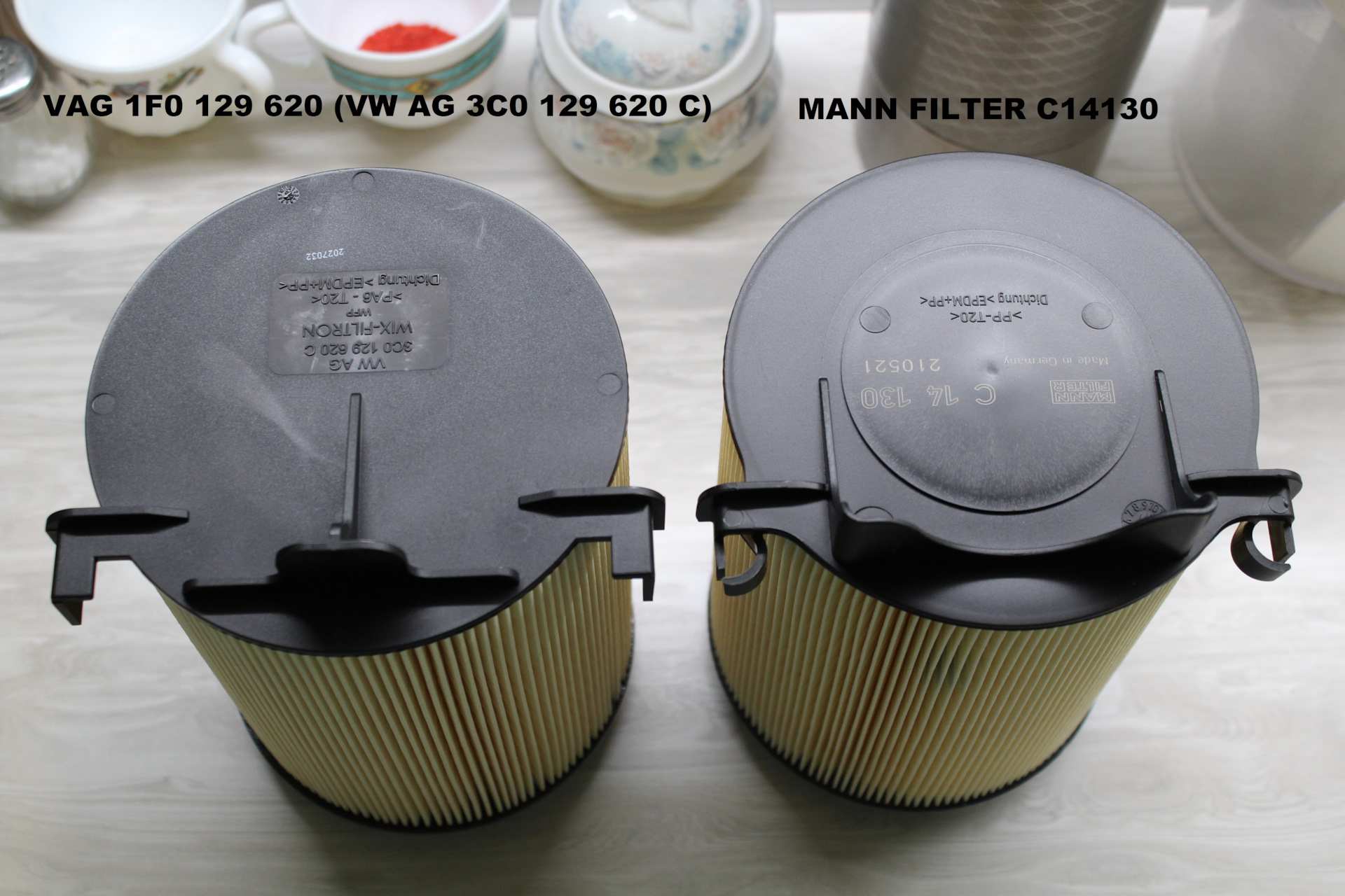 VAG 1F0 129 620 (VW AG 3C0 129 620C) vs MANN C14130 — Volkswagen Golf ...